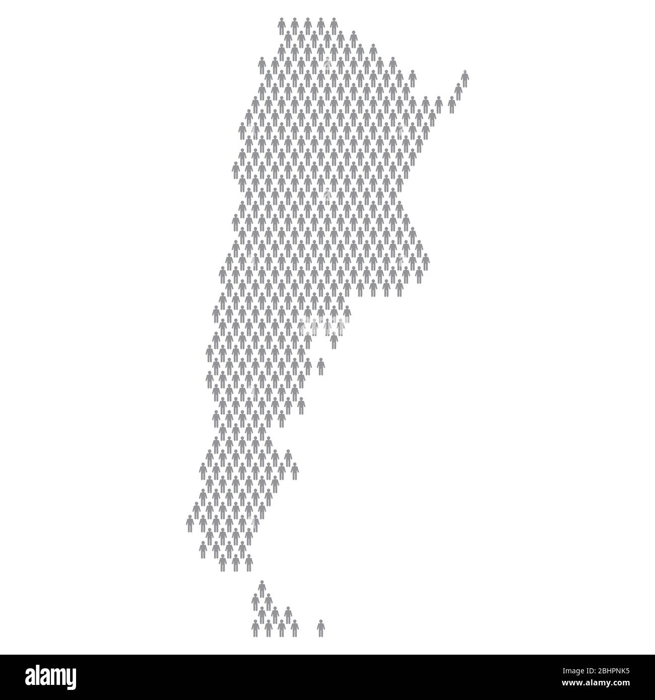 Argentina population infographic. Map made from stick figure people ...