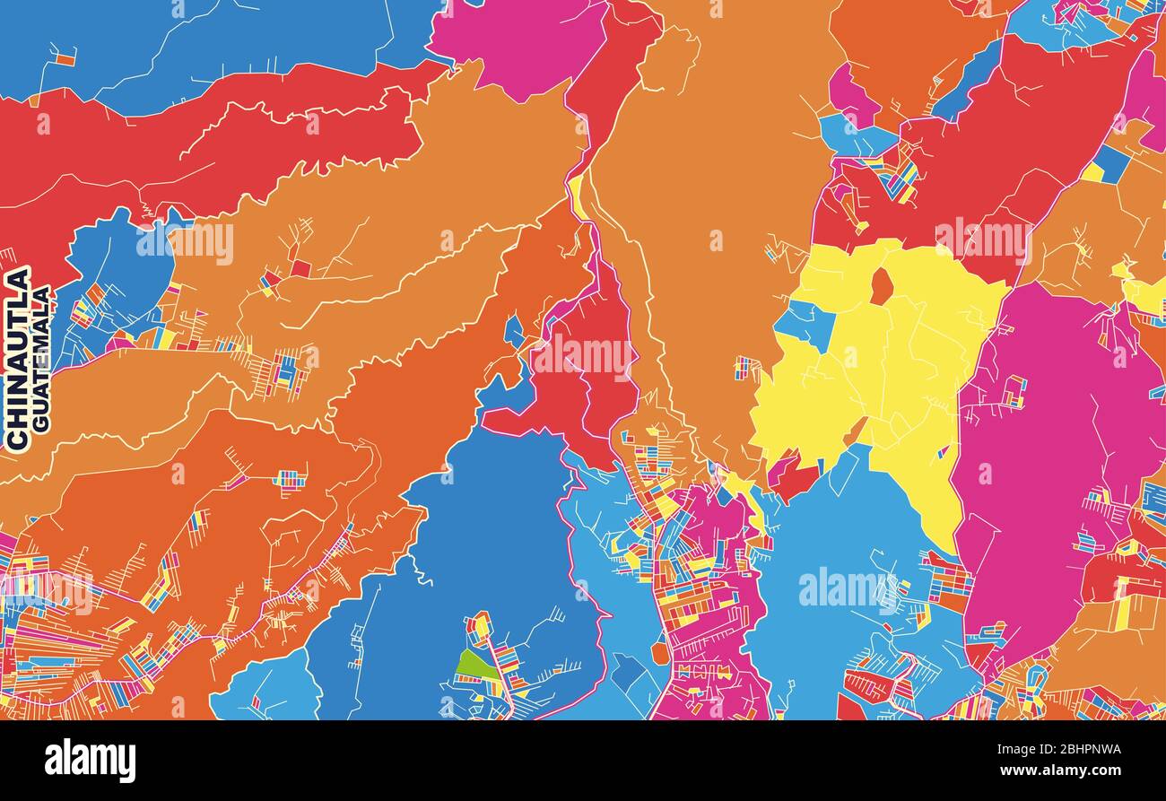 Colorful vector map of Chinautla, Guatemala, Guatemala. Art Map ...