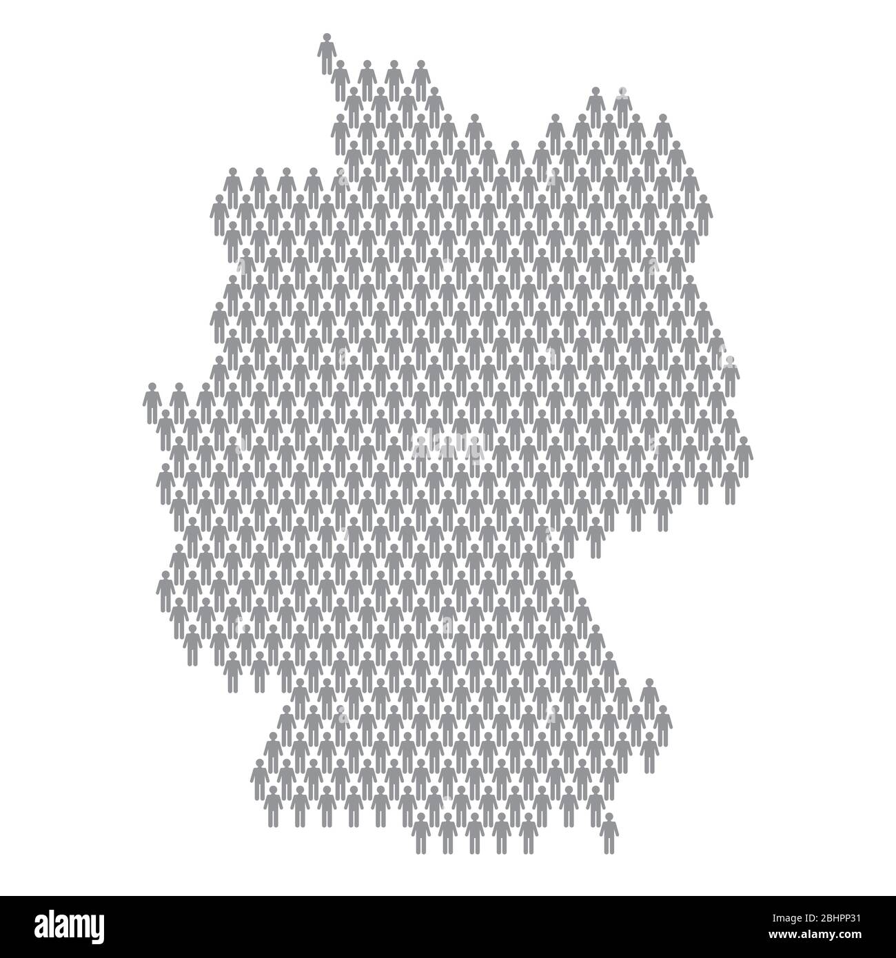 Germany population infographic. Map made from stick figure people Stock ...