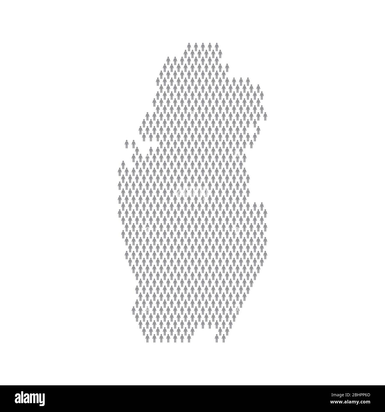 Qatar population infographic. Map made from stick figure people Stock ...