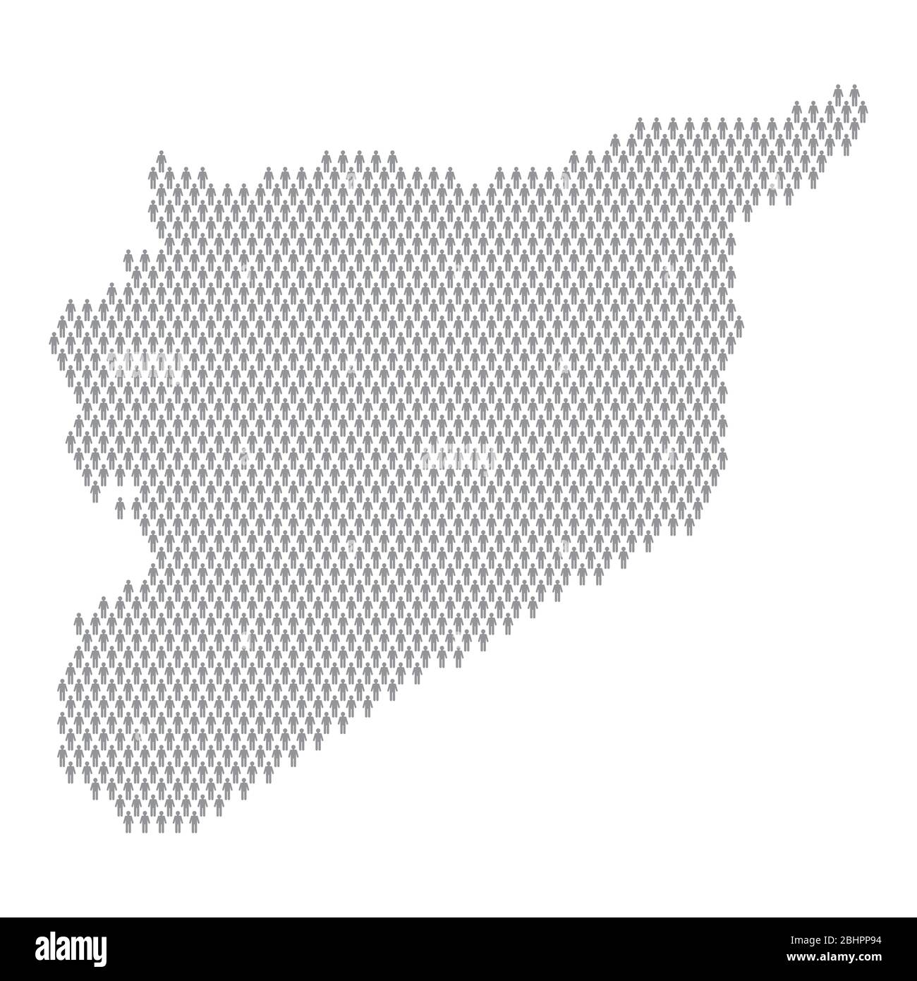 Syria population infographic. Map made from stick figure people Stock ...