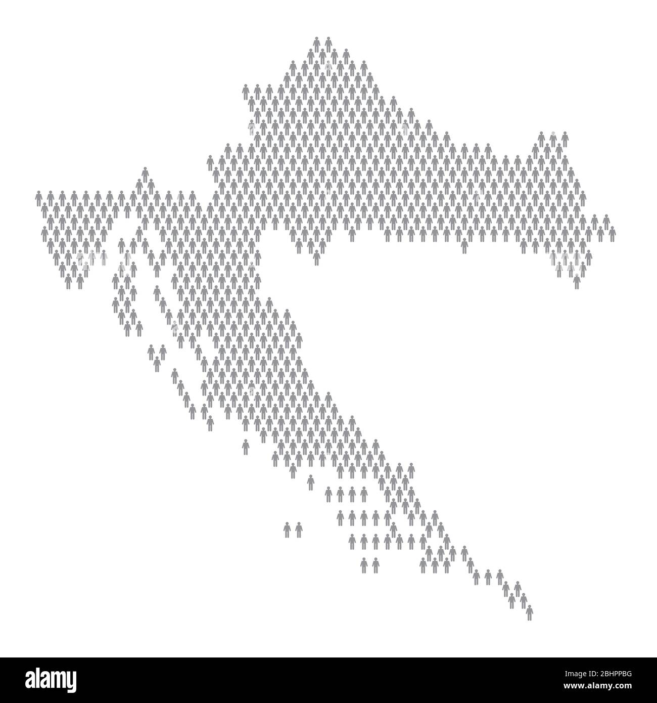 Croatia population infographic. Map made from stick figure people Stock ...