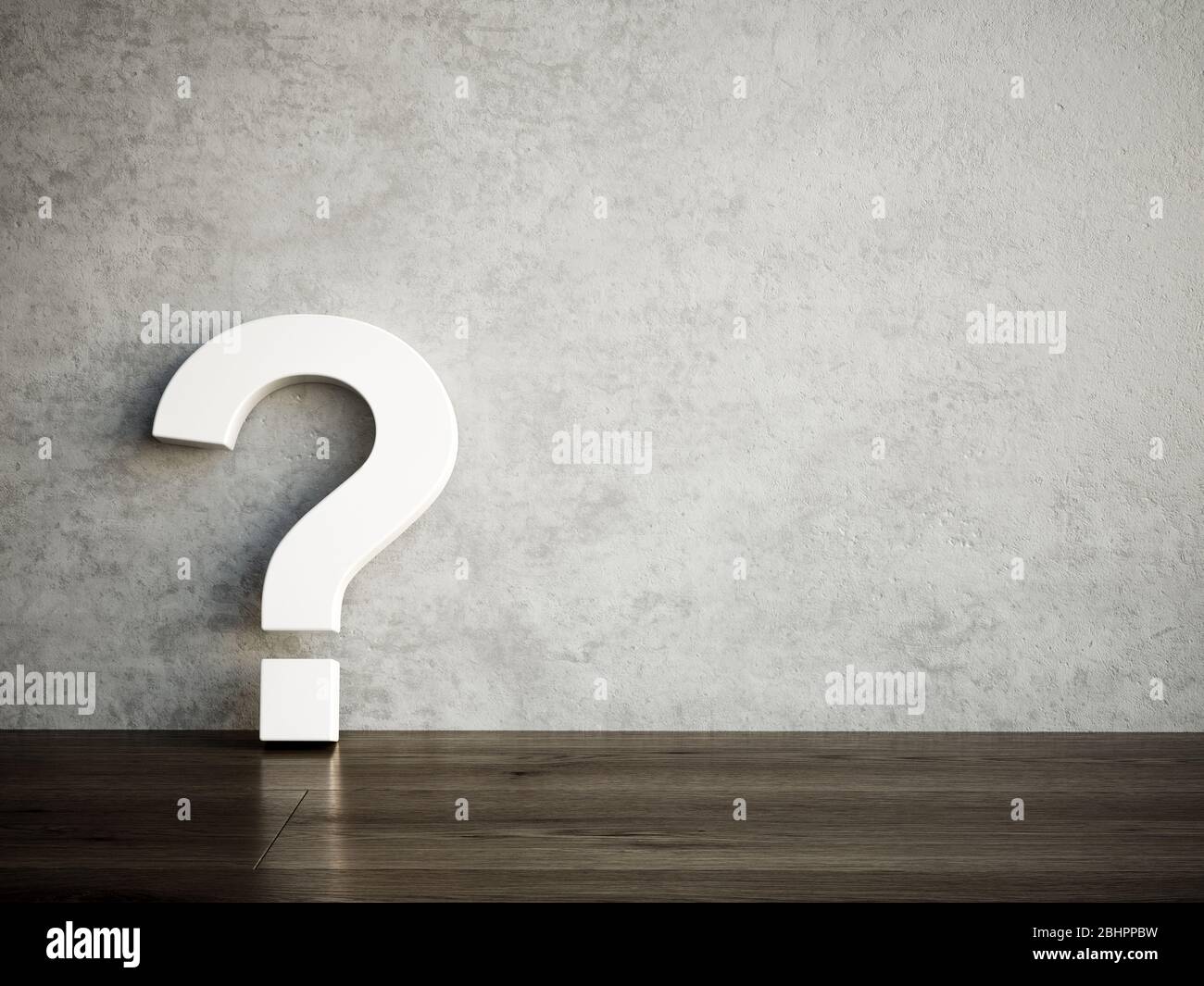 Question white icons in modern interior. 3d rendering illustration ...