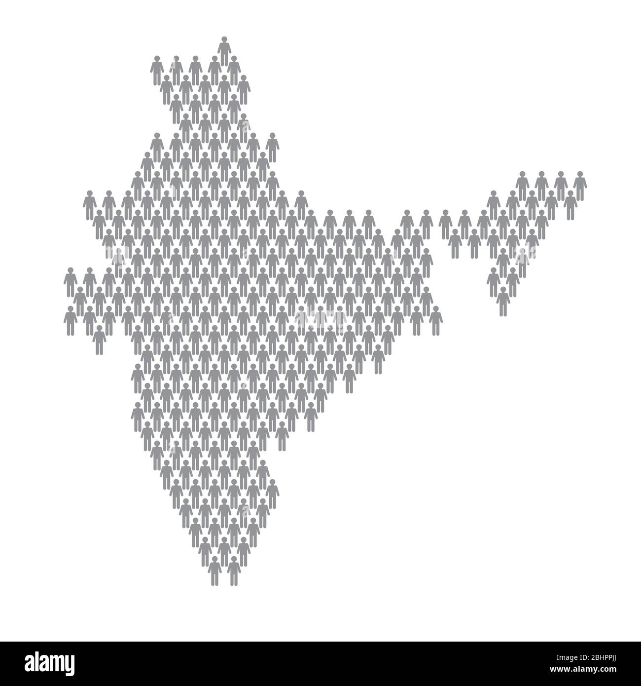 India population infographic. Map made from stick figure people Stock ...