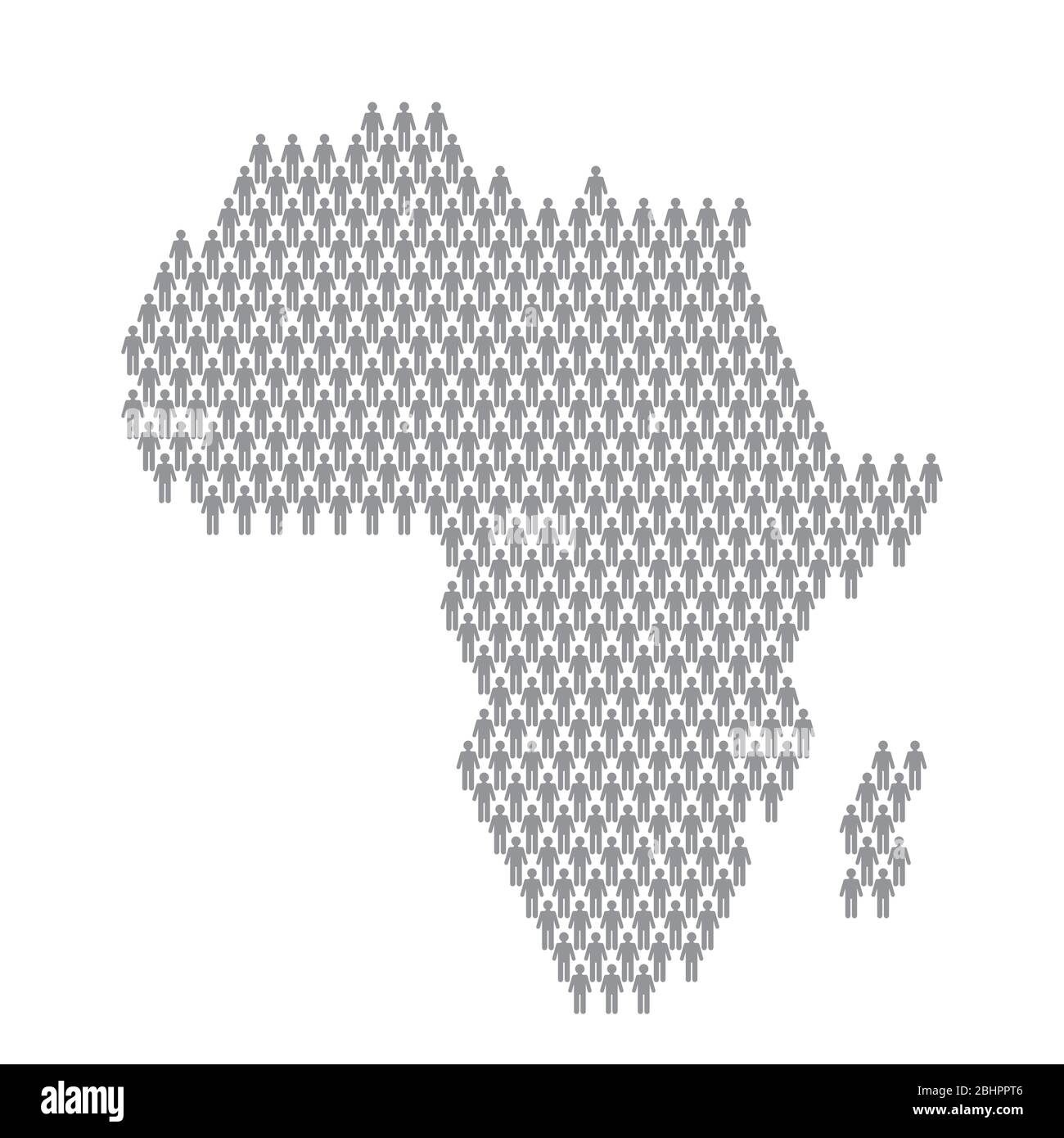 Africa population infographic. Map made from stick figure people Stock ...