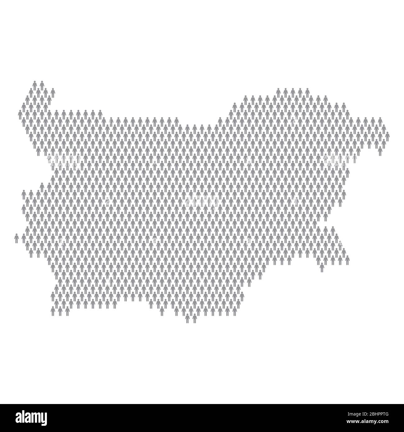 Bulgaria population infographic. Map made from stick figure people ...