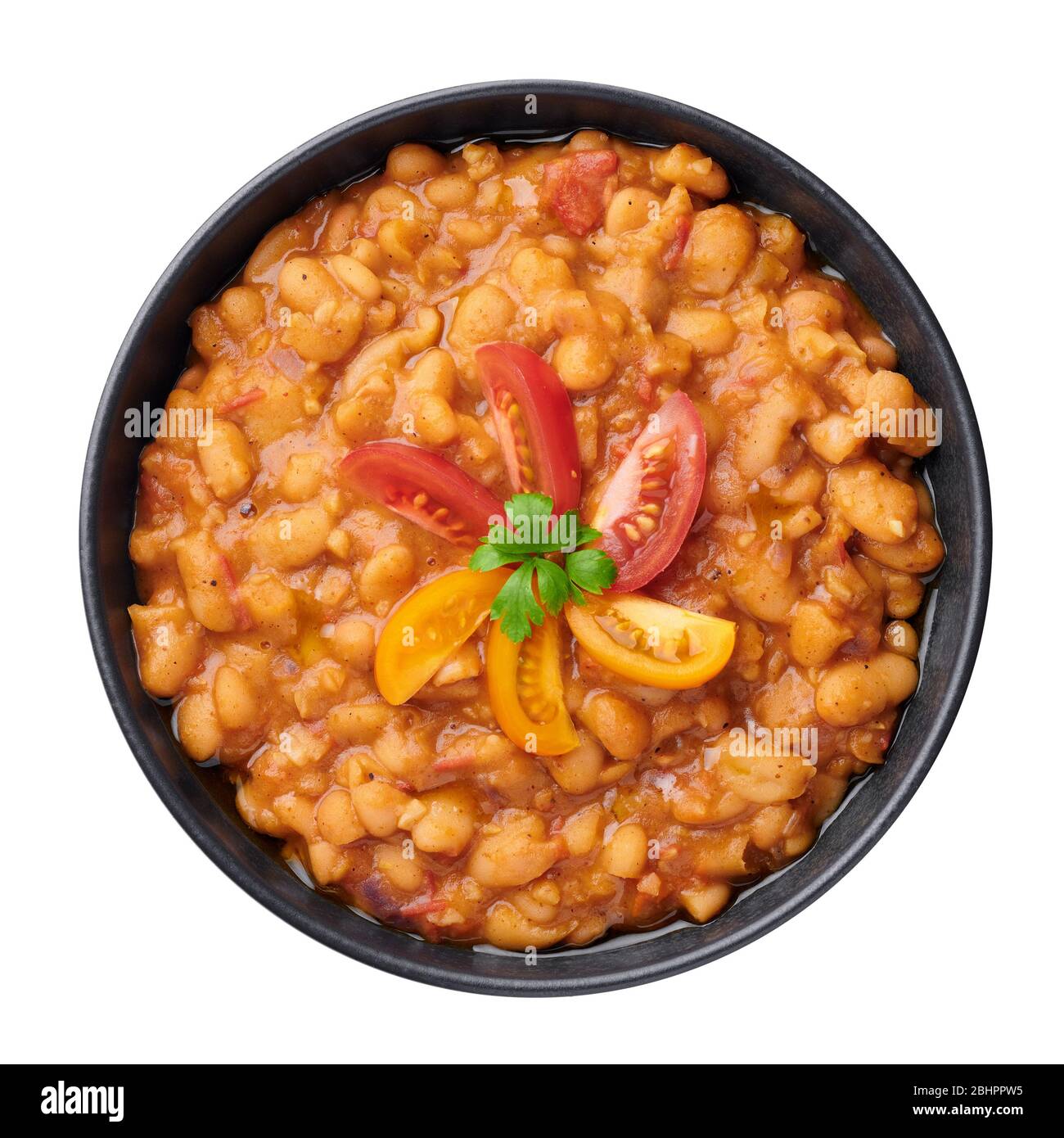 Ful Medames or Fava Beans in isolated on white. Foul Mudammas is a ...