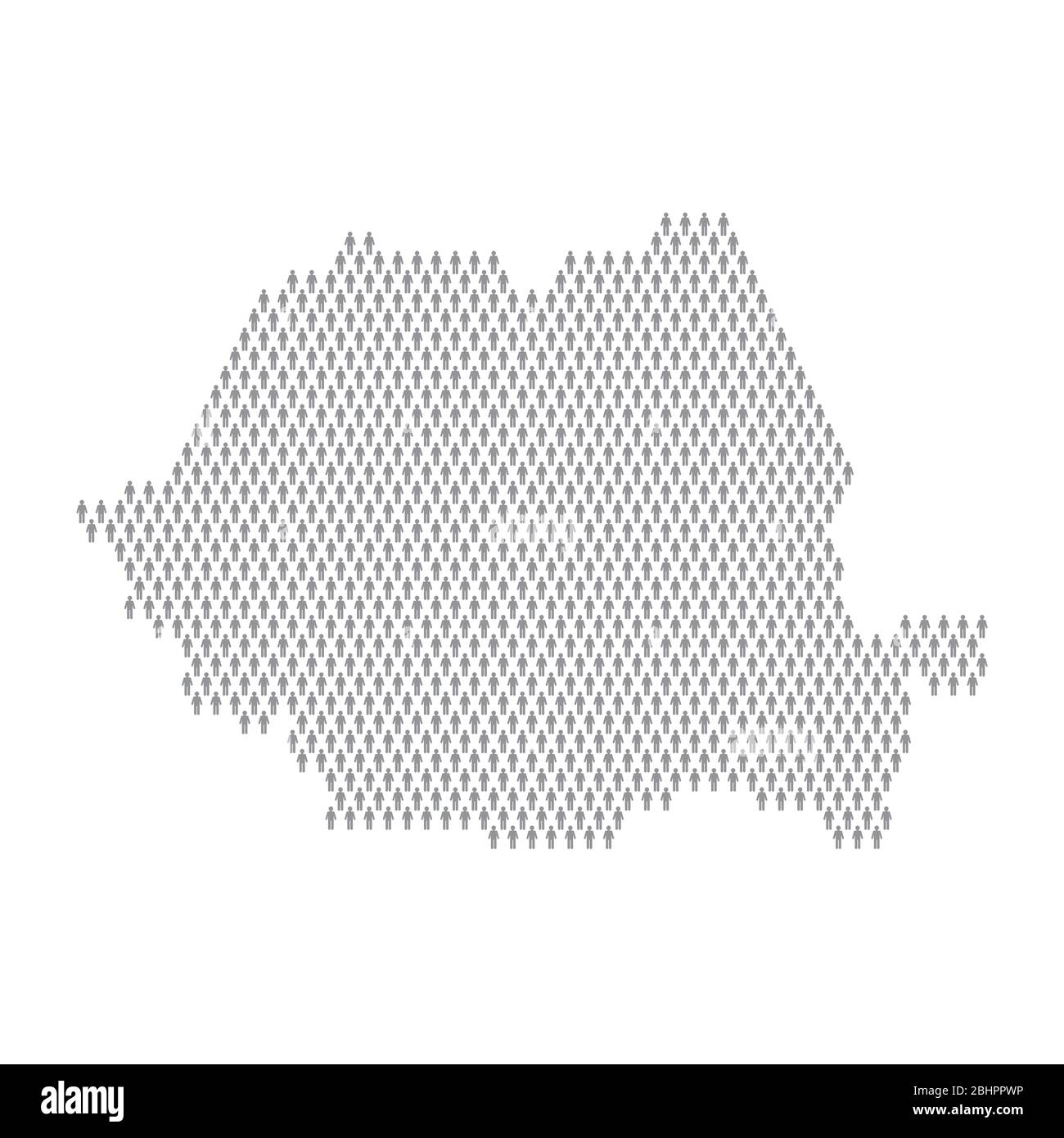 Romania population infographic. Map made from stick figure people Stock ...