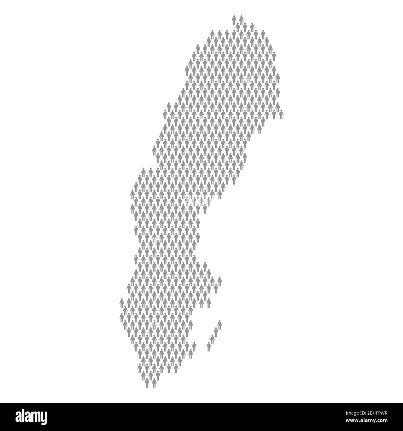 Sweden population infographic. Map made from stick figure people Stock ...