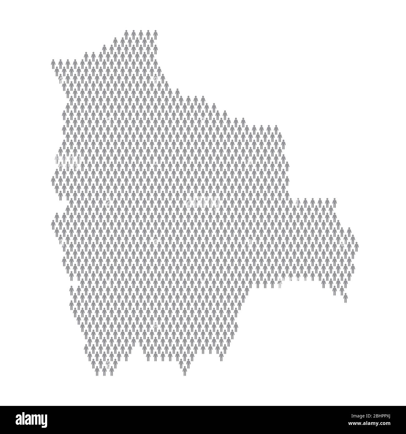 Bolivia population infographic. Map made from stick figure people Stock ...