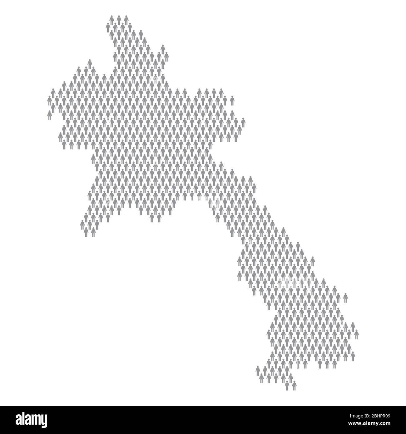 Laos population infographic. Map made from stick figure people Stock ...