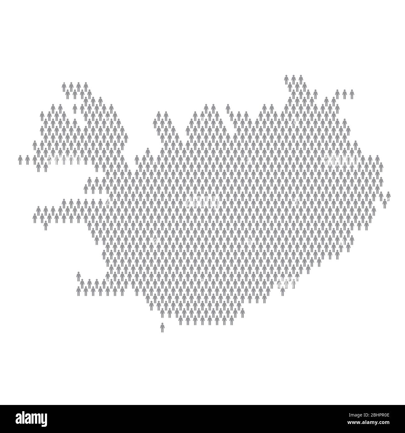 Iceland population infographic. Map made from stick figure people Stock ...