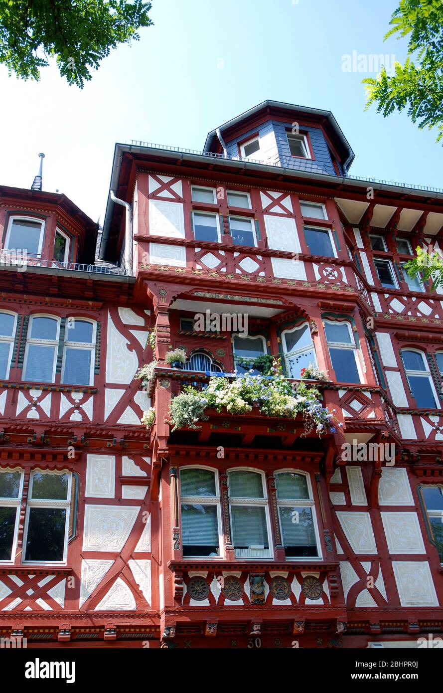 historical typical wood half timbered house in Germany Stock Photo - Alamy