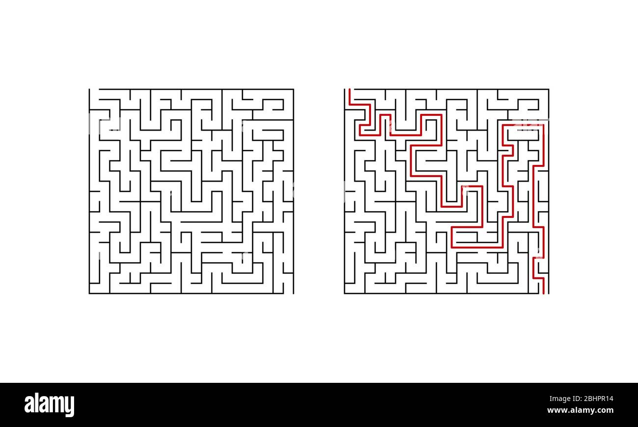 Labyrinth maze game for children. Simple puzzle with solutionisolated ...