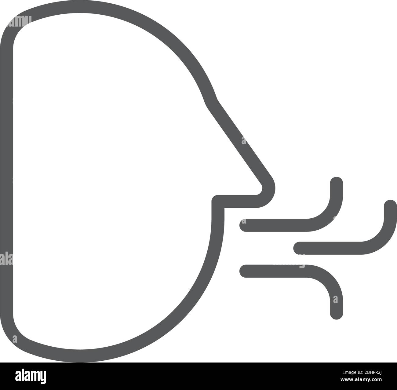 Human cough vector icon symbol sick isolated on white background Stock ...
