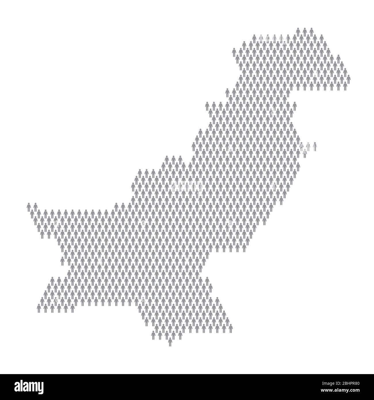 Pakistan population infographic. Map made from stick figure people ...