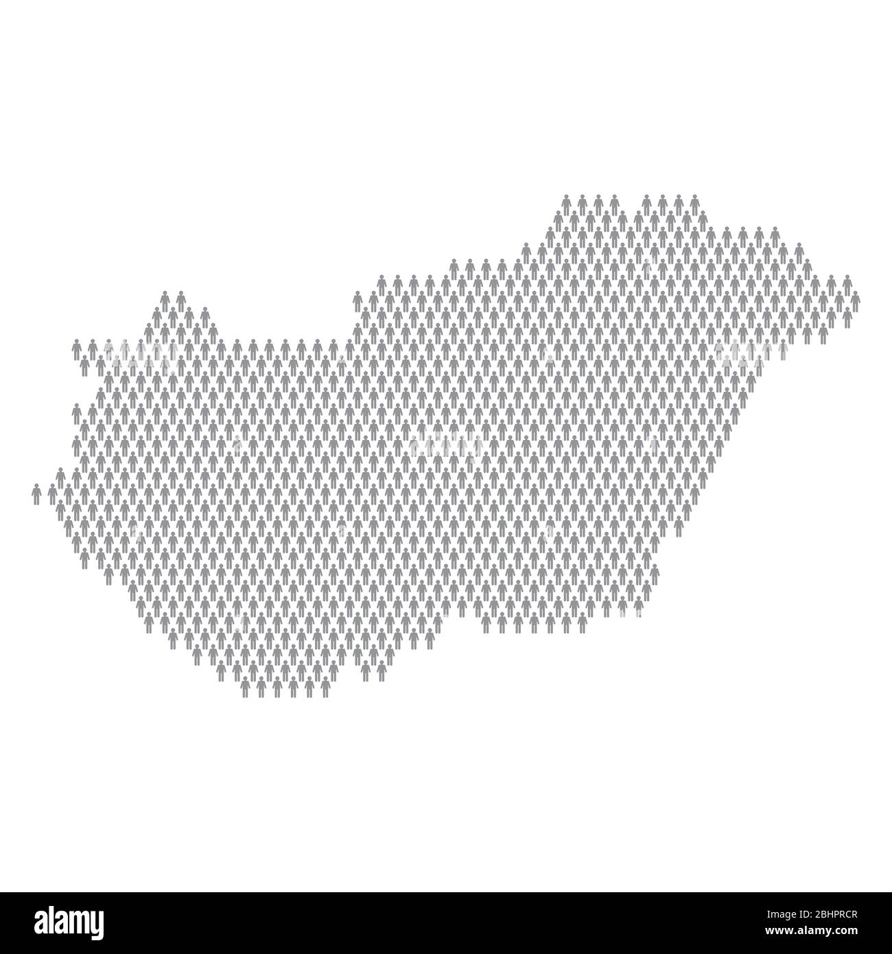 Hungary population infographic. Map made from stick figure people Stock ...