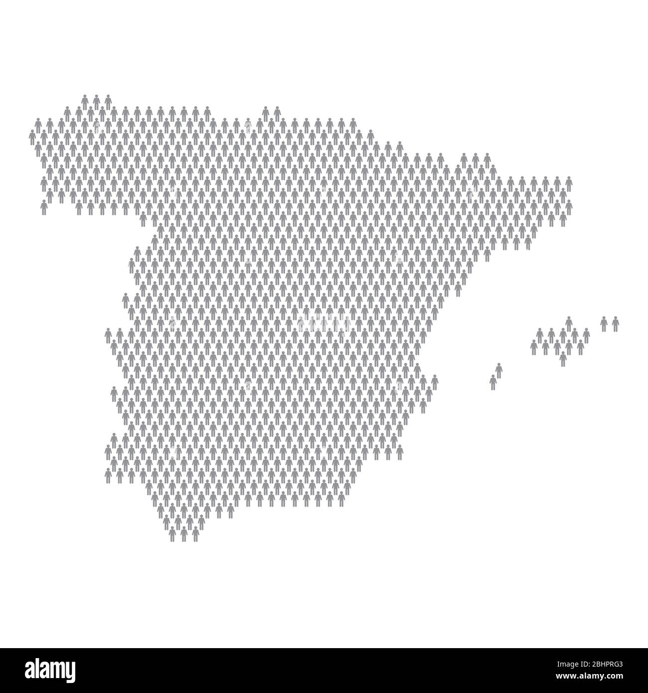 Spain population infographic. Map made from stick figure people Stock ...