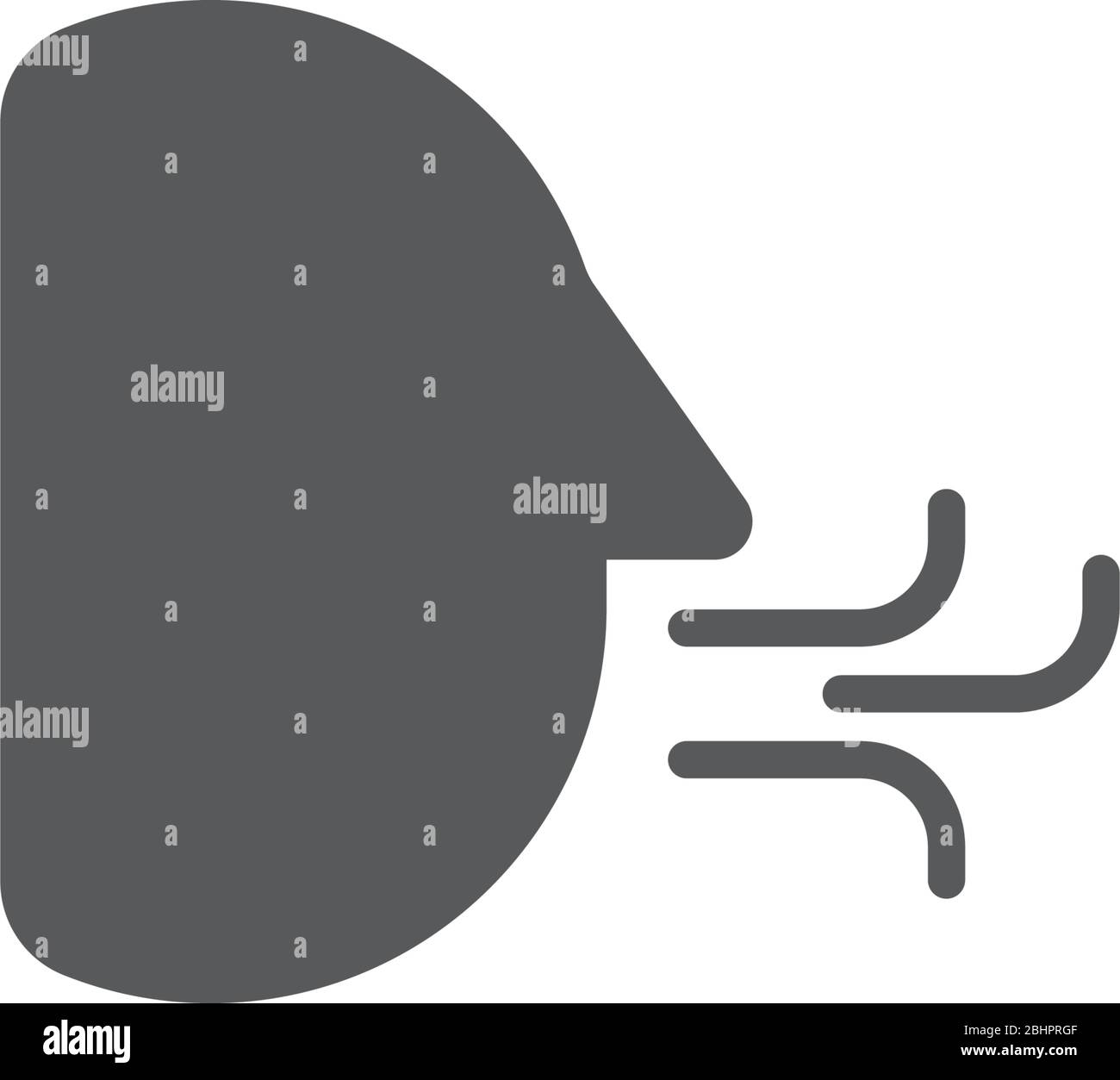 Human cough vector icon symbol sick isolated on white background Stock ...