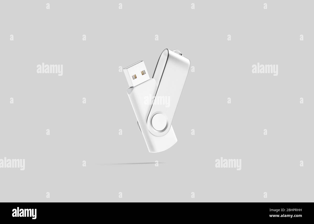 Blank white opened usb stick mock up, no gravity Stock Photo - Alamy