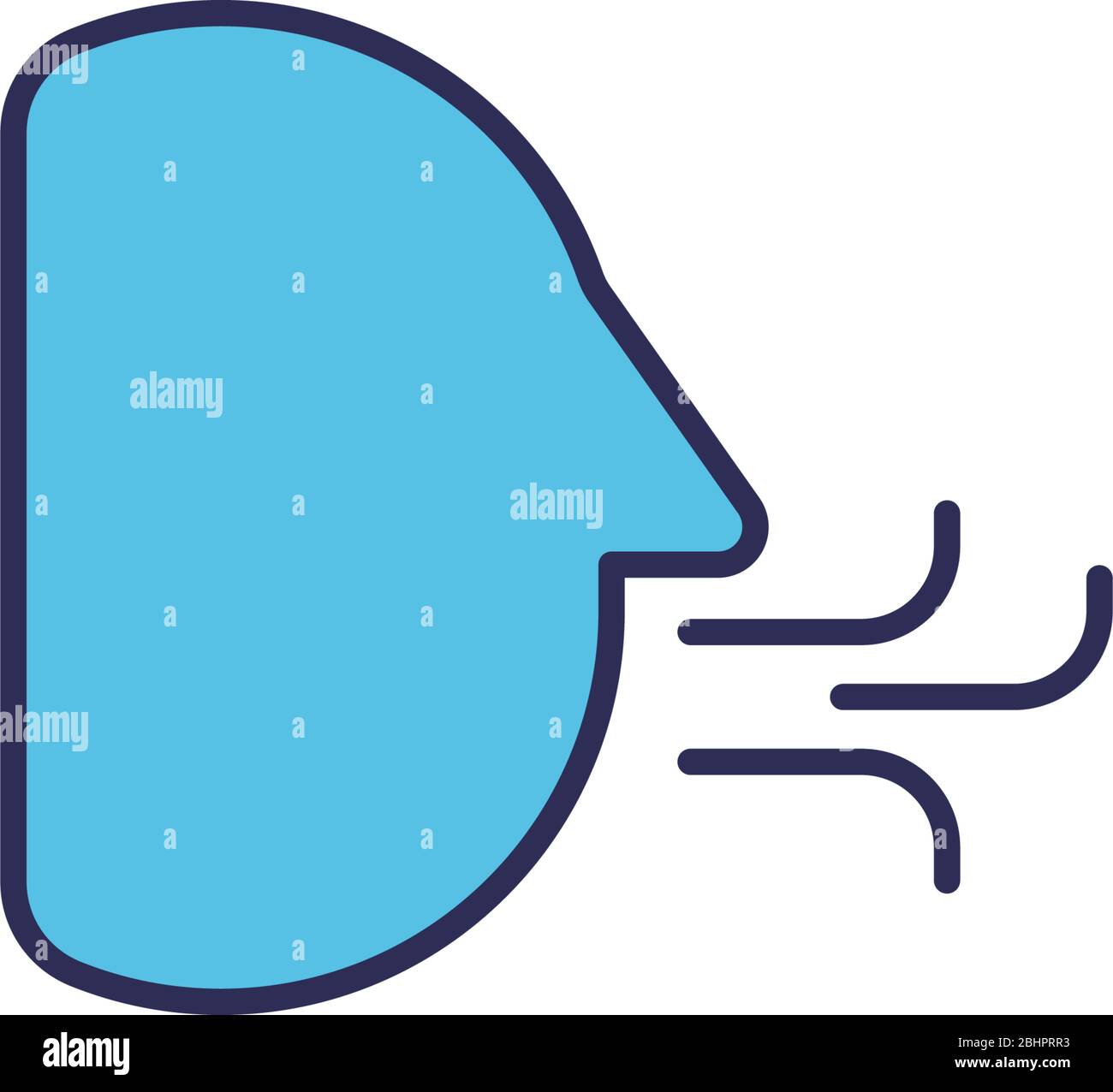 Human cough vector icon symbol sick isolated on white background Stock ...