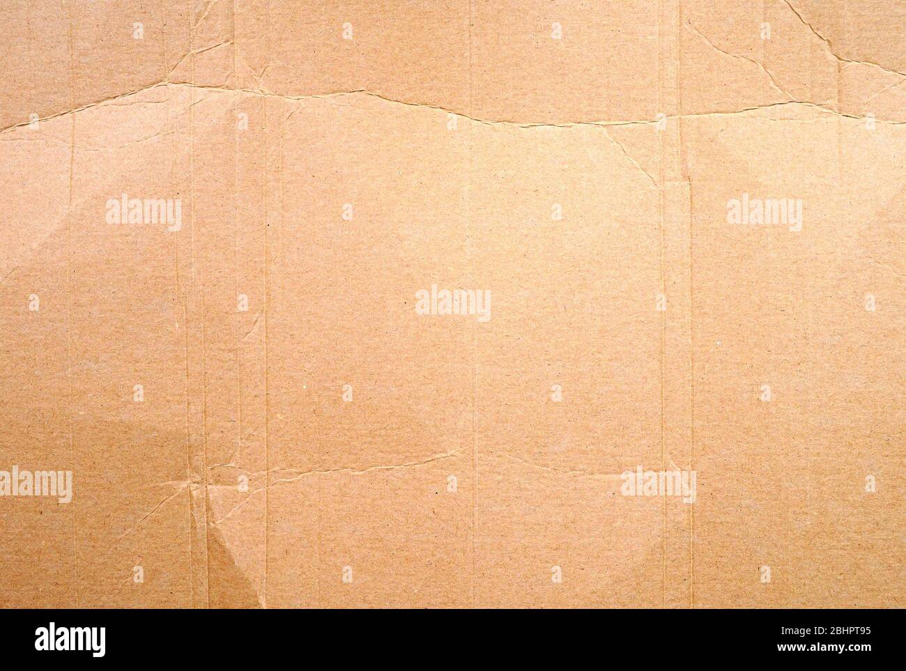 Full frame texture of blank crumpled and wrinkled brown cardboard ...