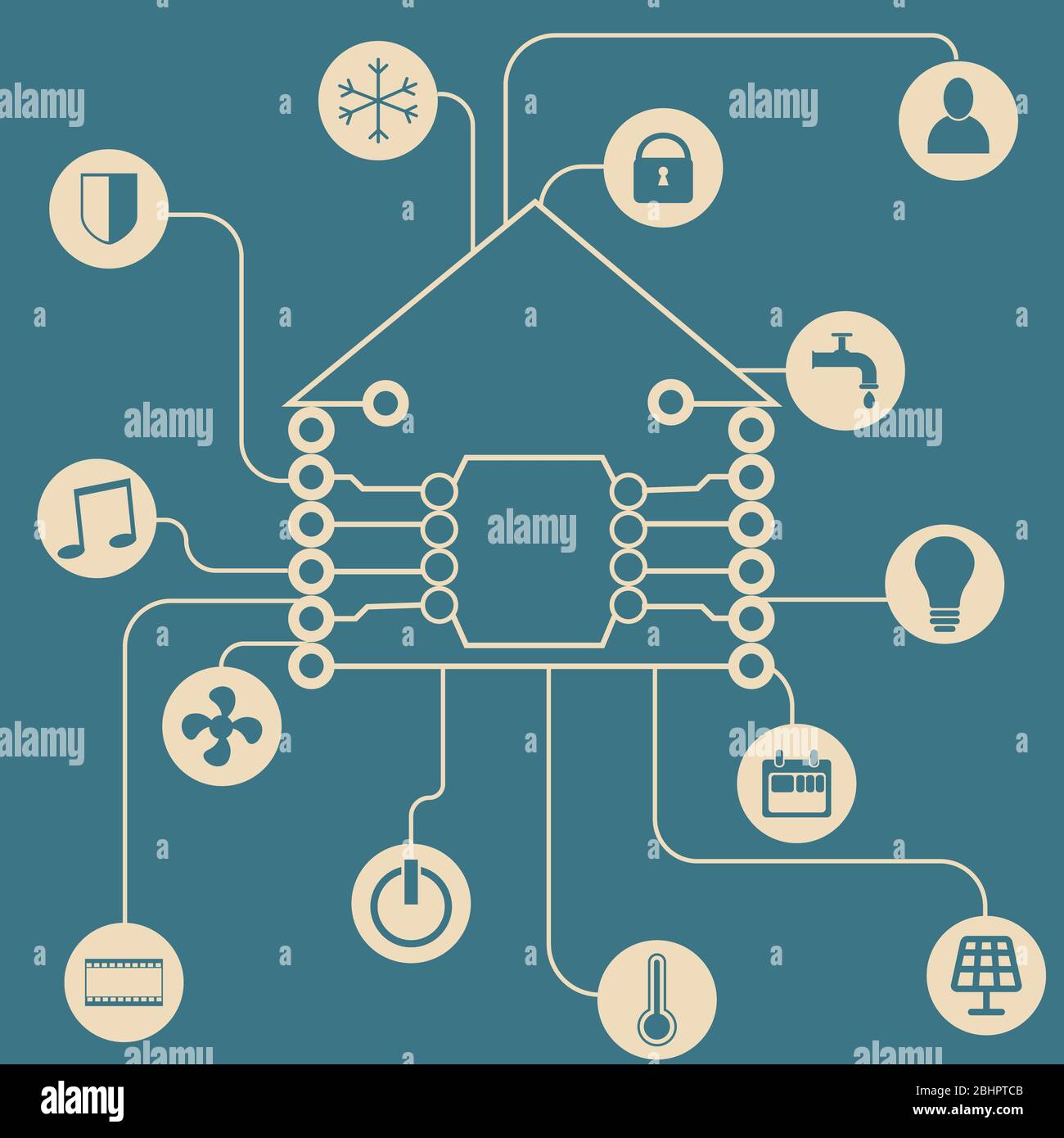 Smart home automation and internet of things with icons Stock Photo - Alamy