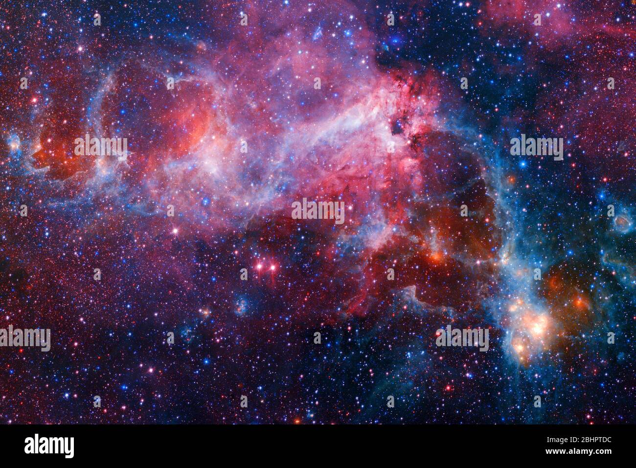 Universe scene with stars and galaxies in deep space showing the beauty ...