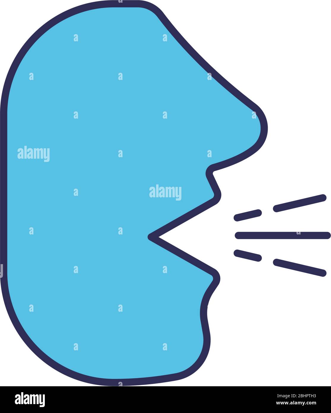 Human cough vector icon symbol sick isolated on white background Stock ...