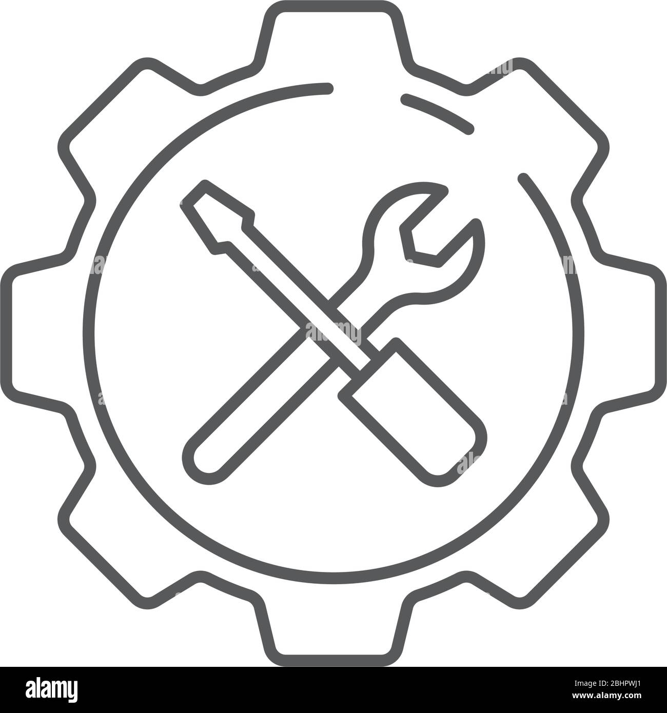 Service Tools vector icon symbol maintenance or preference isolated on ...
