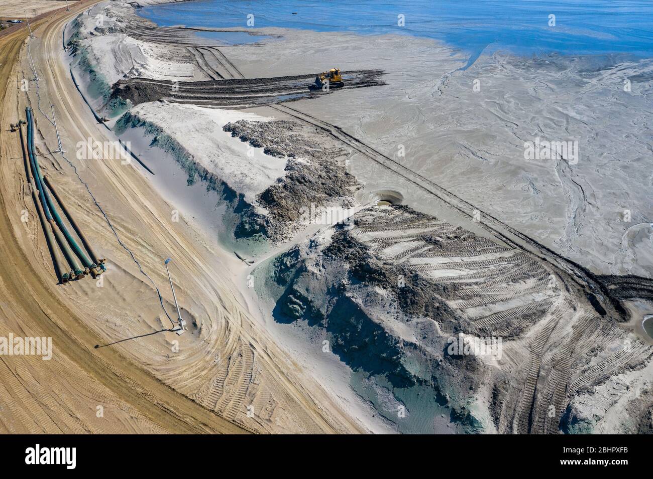 Aerial view of industrial mineral open pit mine. Opencast mining. Drone ...
