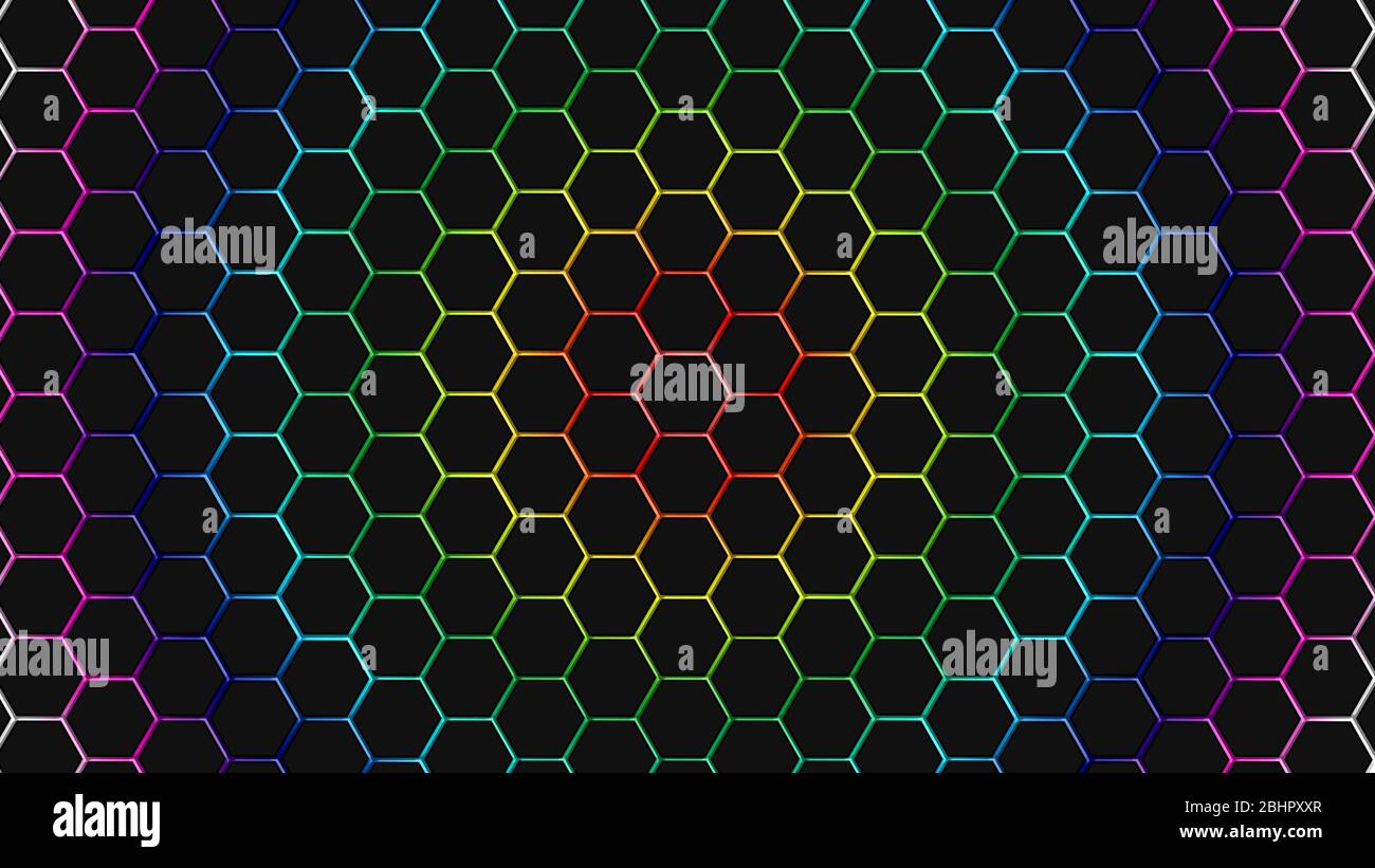 Spectrum colorfull hexagonal texture. Abstract background for design Stock Photo - Alamy