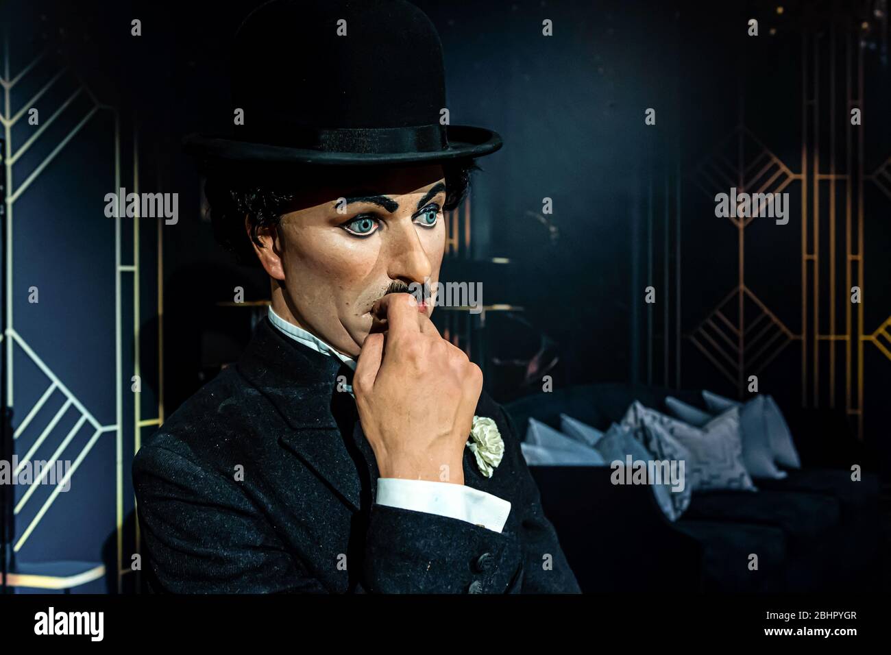 London, England, UK - January 2, 2020: Waxwork statues of Charlie ...