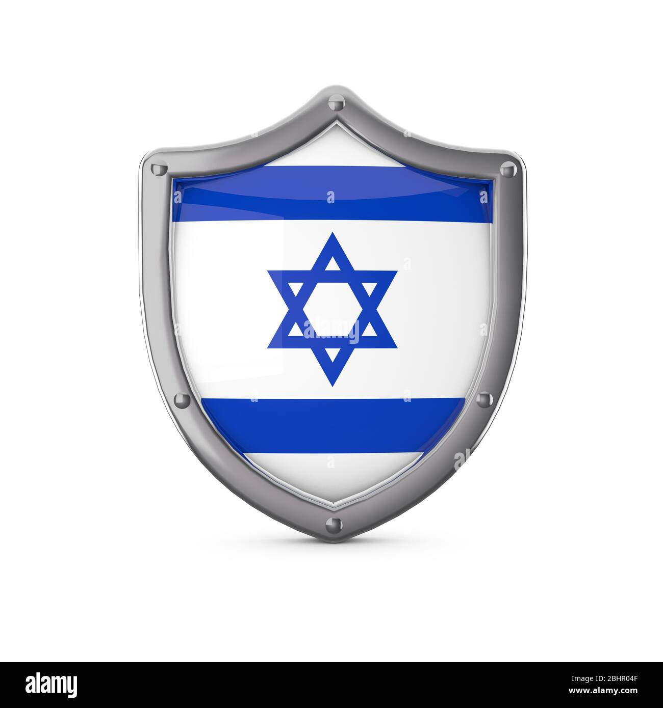 Israel security concept. Metal shield shape with national flag Stock ...