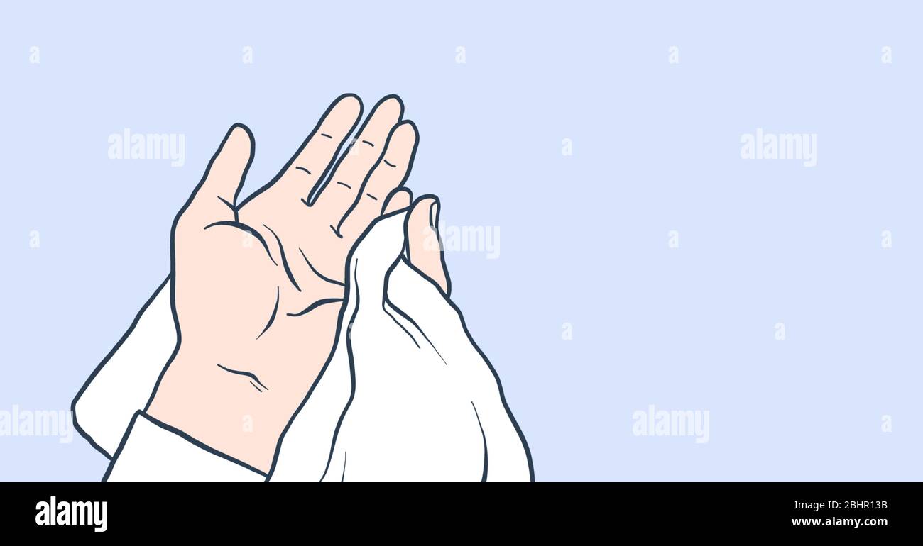 Illustration of hand. Precaution cleanliness hygiene for coronavirus ...