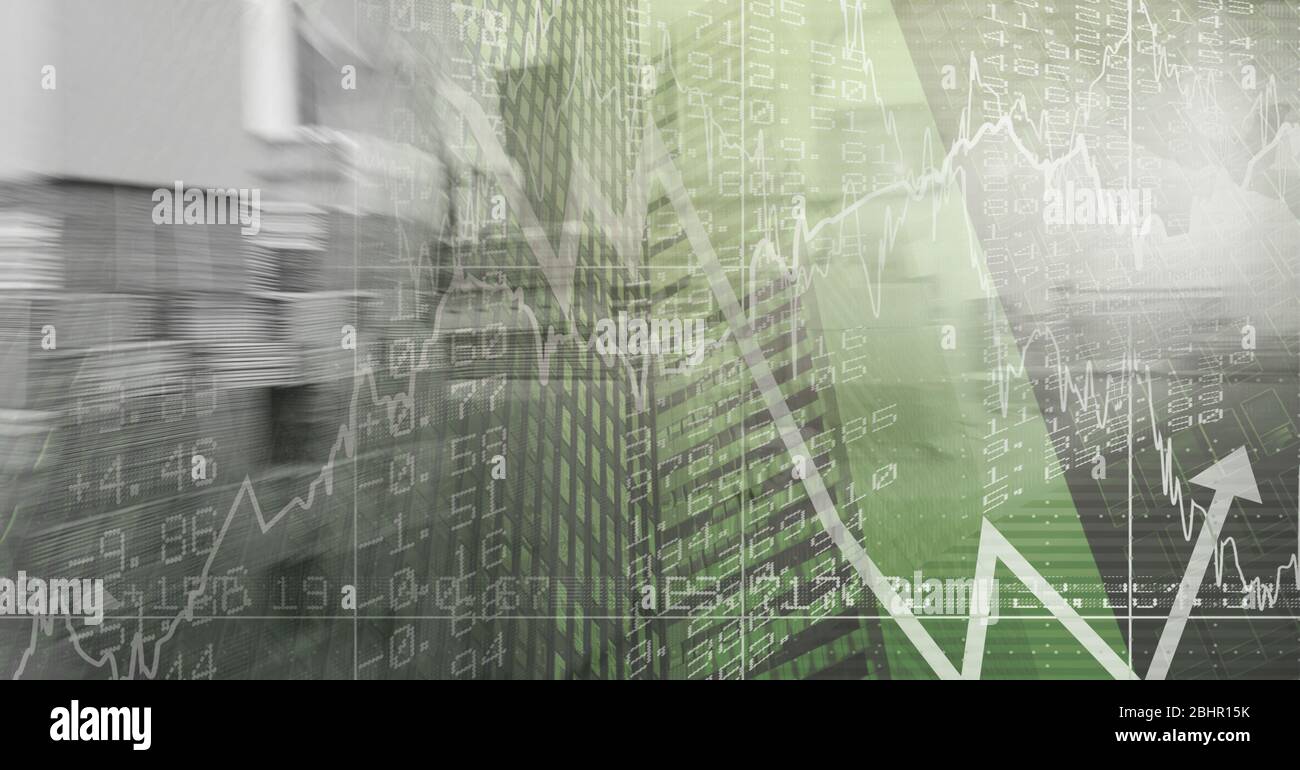 Digital illustration of data processing with statistics showing over ...