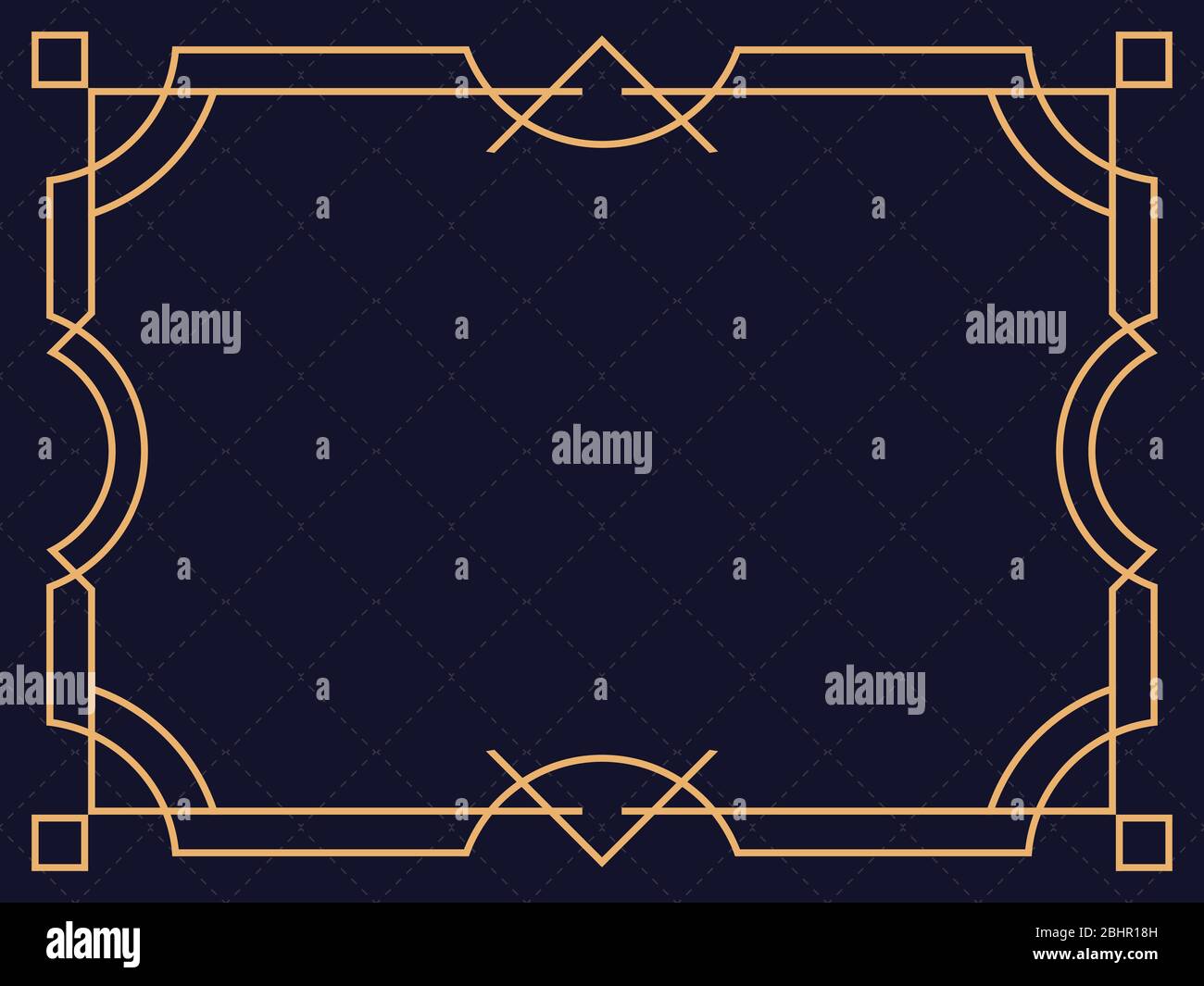 Art deco frame. Vintage linear border. Design a template for ...