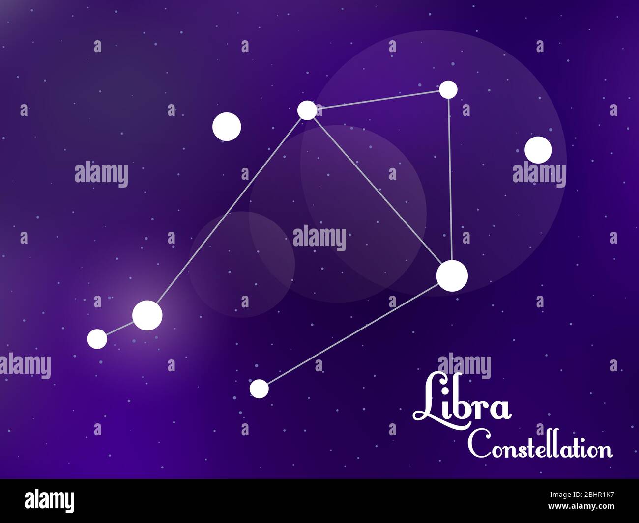 Libra constellation. Starry night sky. Cluster of stars, galaxy. Deep ...