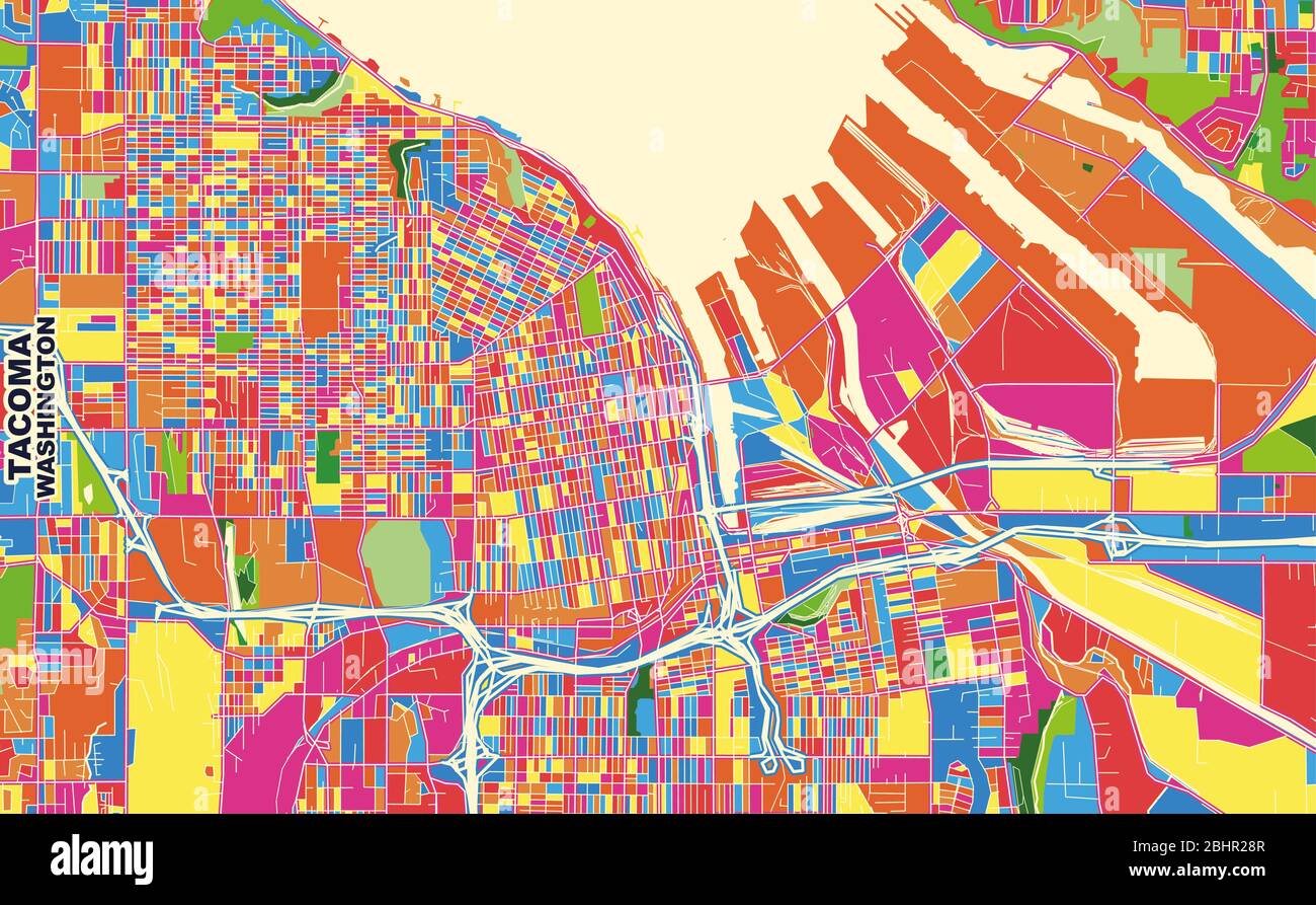 Map of tacoma hi-res stock photography and images - Alamy