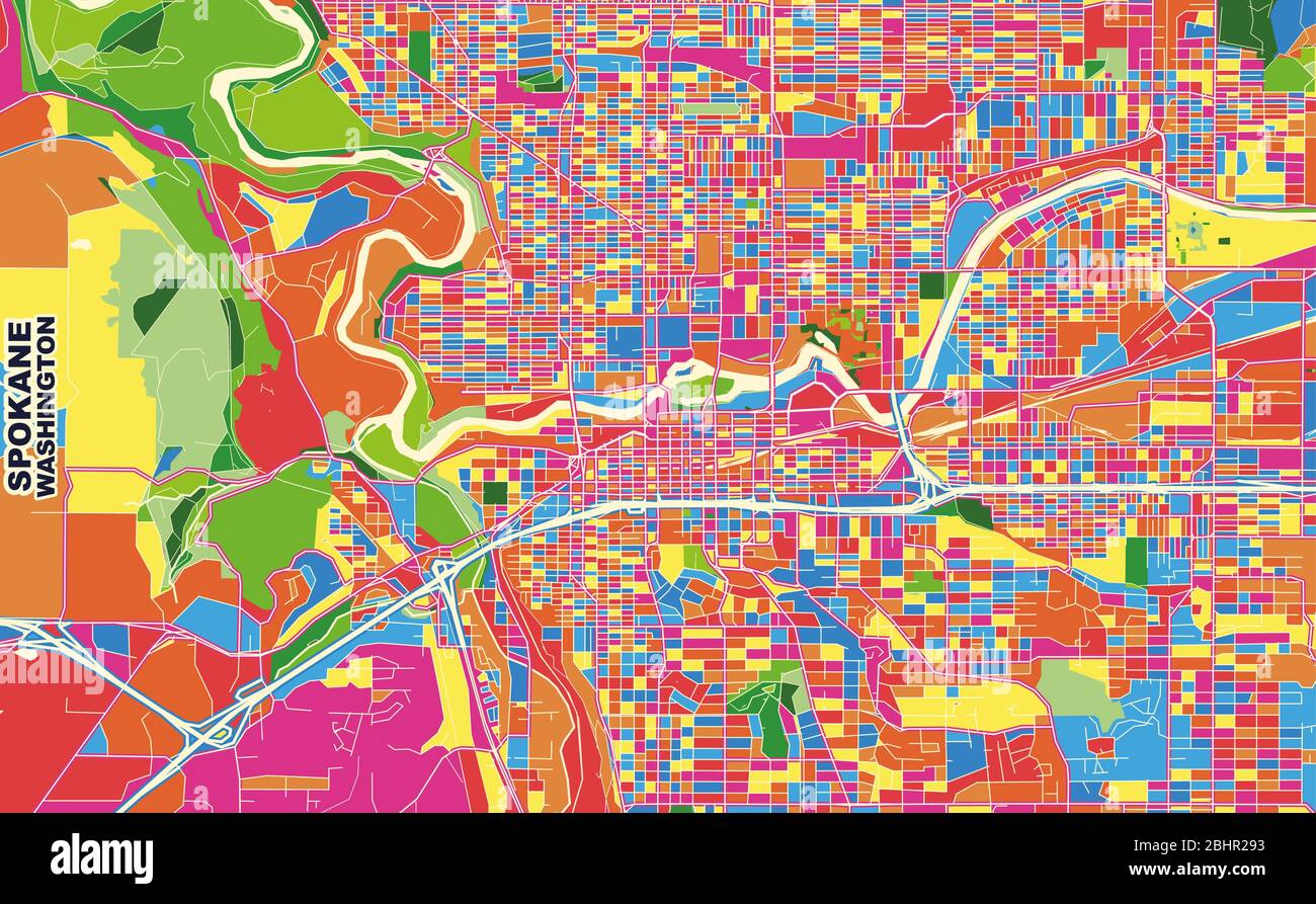 Map of spokane washington hi-res stock photography and images - Alamy