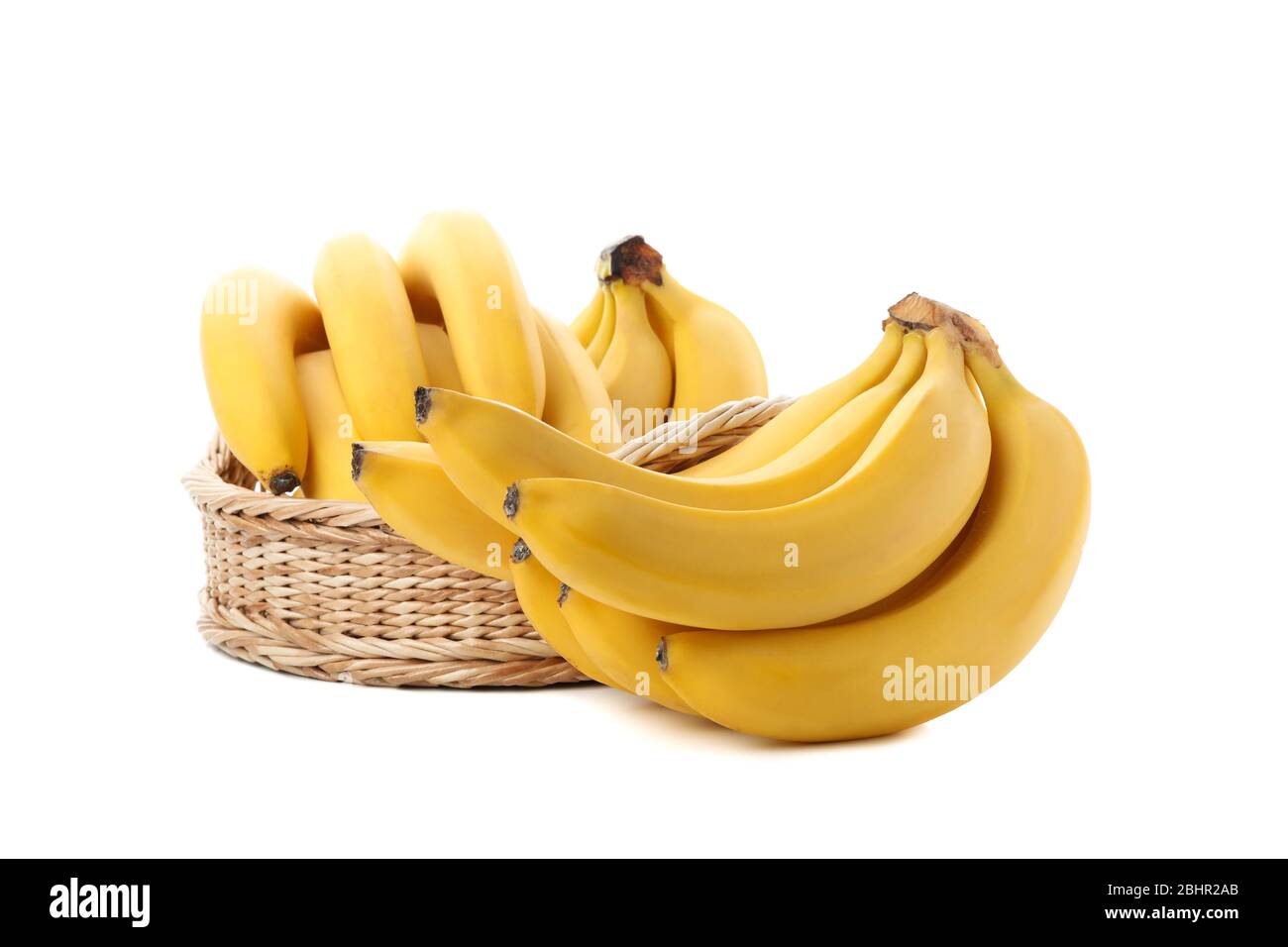 Banana cluster isolated on white background. Fresh fruit Stock Photo ...