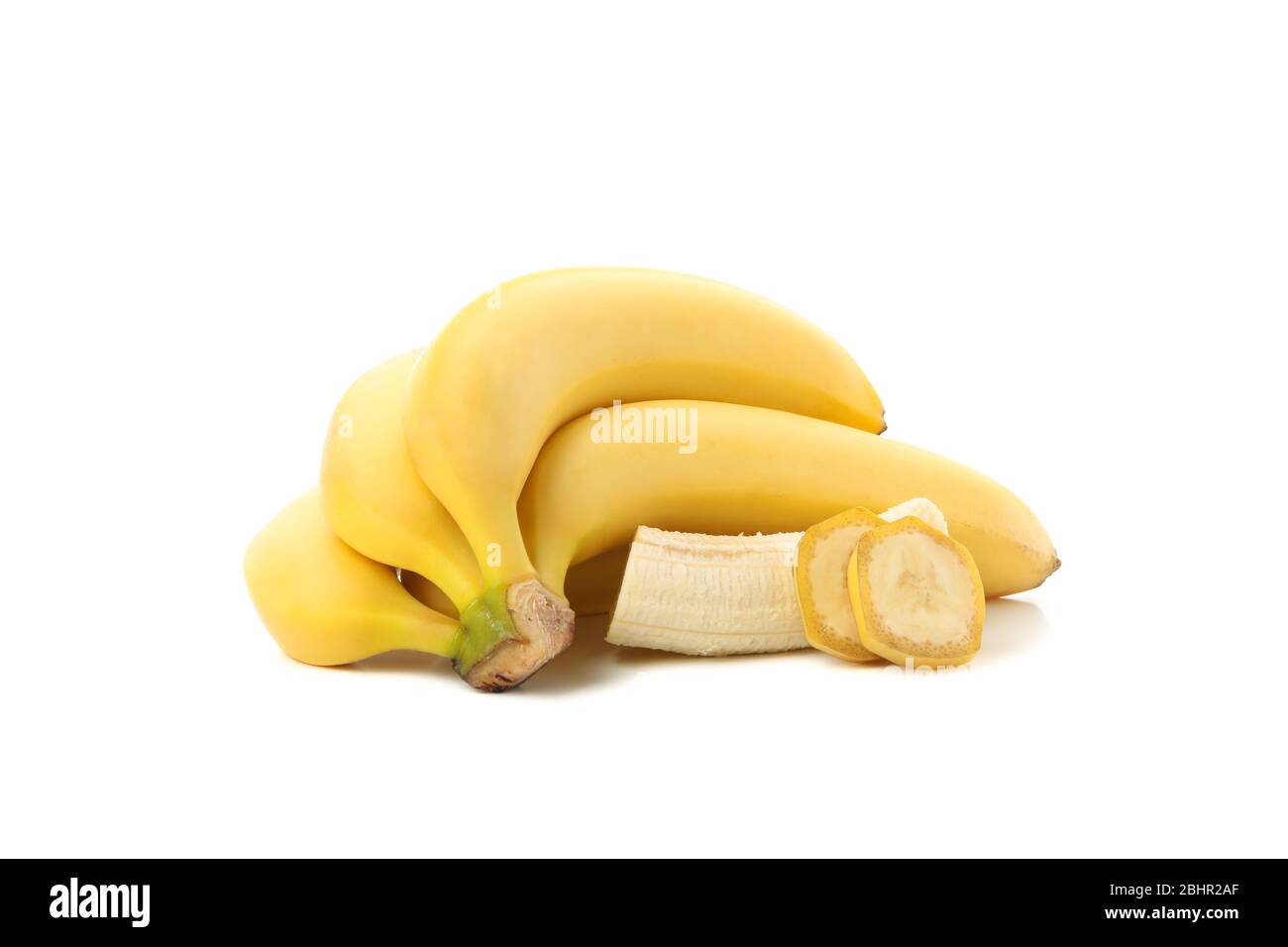 Banana cluster isolated on white background. Fresh fruit Stock Photo ...