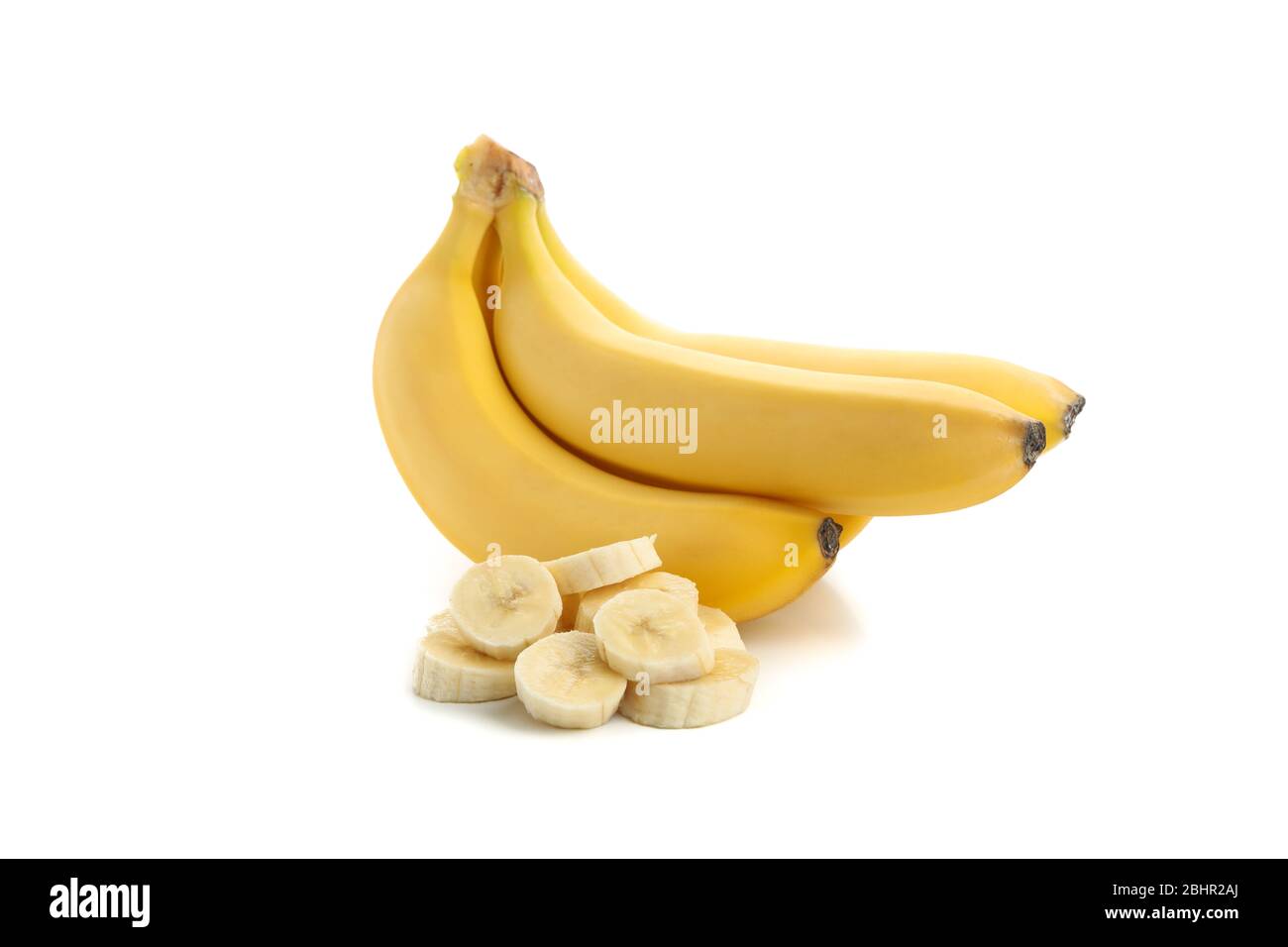 Banana cluster isolated on white background. Fresh fruit Stock Photo ...