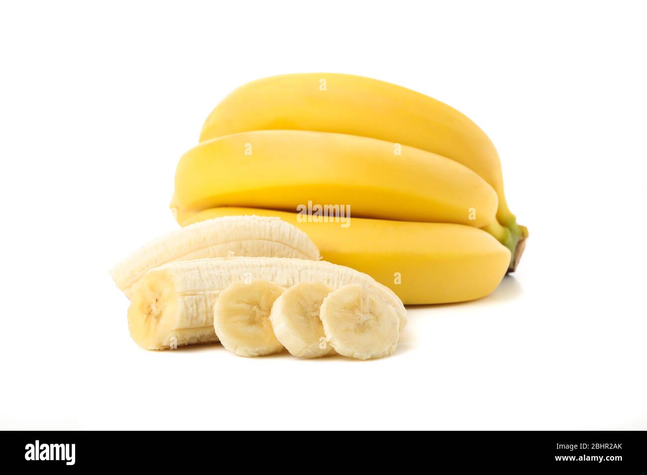 Banana cluster isolated on white background. Fresh fruit Stock Photo ...