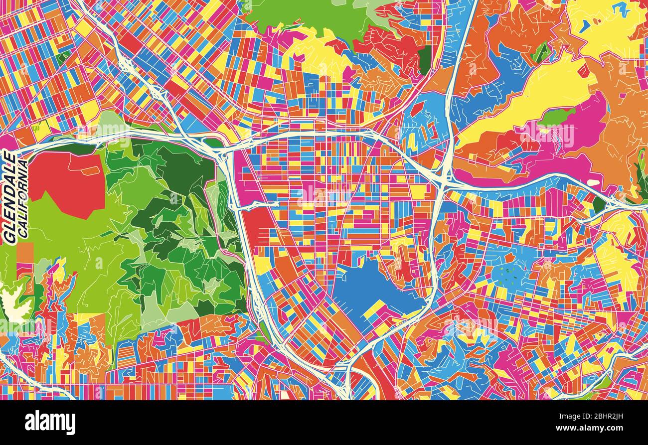 Mapa De Glendale, California Glendale California Map United States