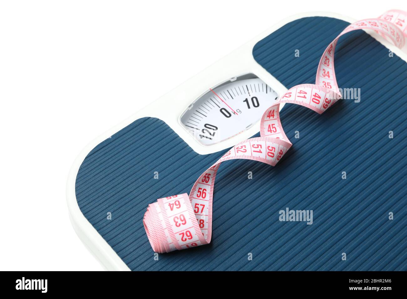 Scales and measuring tape isolated on white background Stock Photo - Alamy