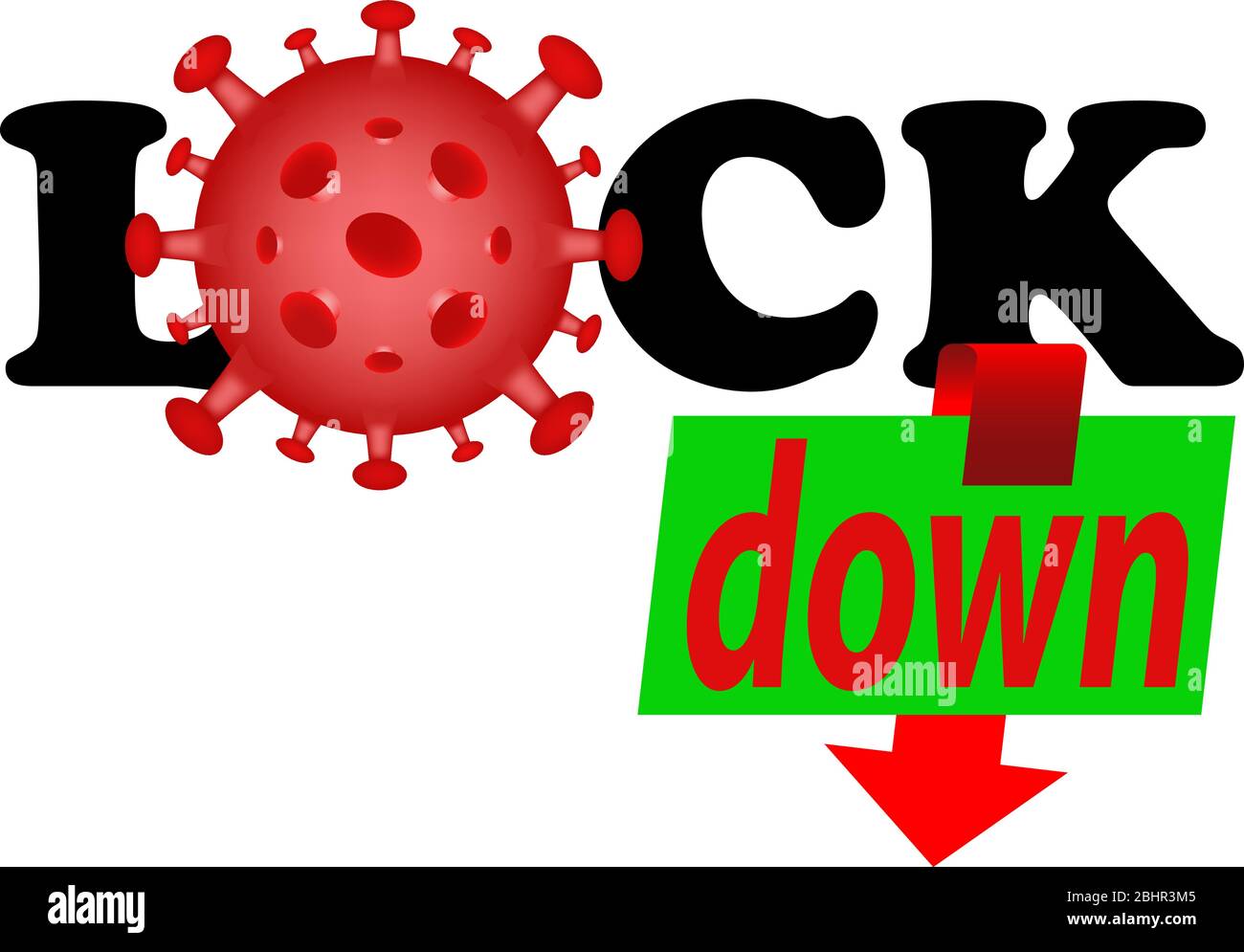 Vector illustration of lockdown with corona virus 3D image Stock Vector ...