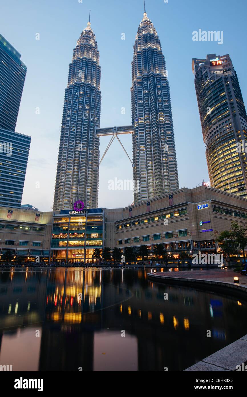 KLCC Park in Kuala Lumpur at Night Stock Photo - Alamy
