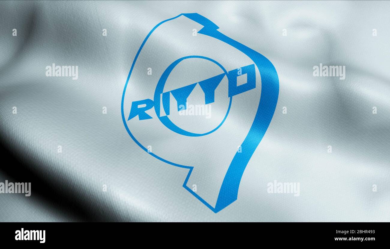 3D Illustration of a waving flag of Ritto (Japan country Stock Photo ...