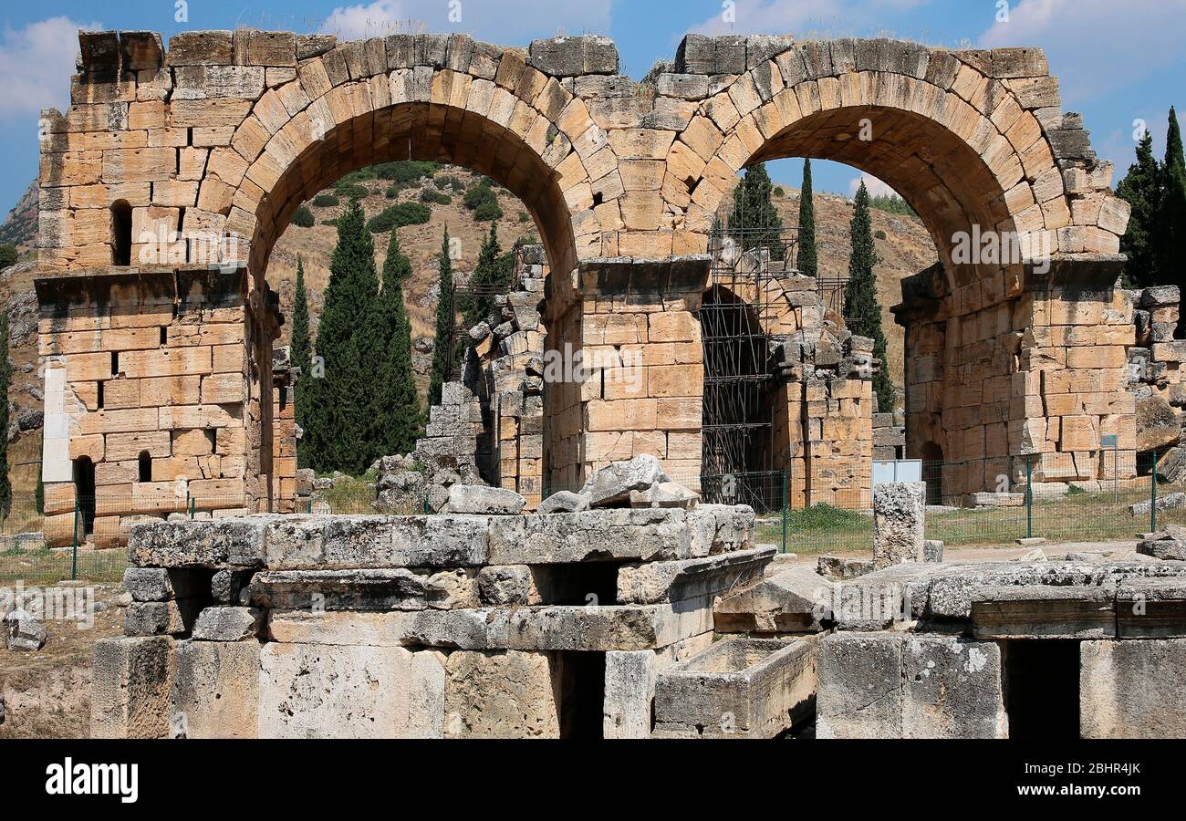 Hierapolis-Pamukkale. Ancient Greek city. The Basilica Bath. 3rd ...